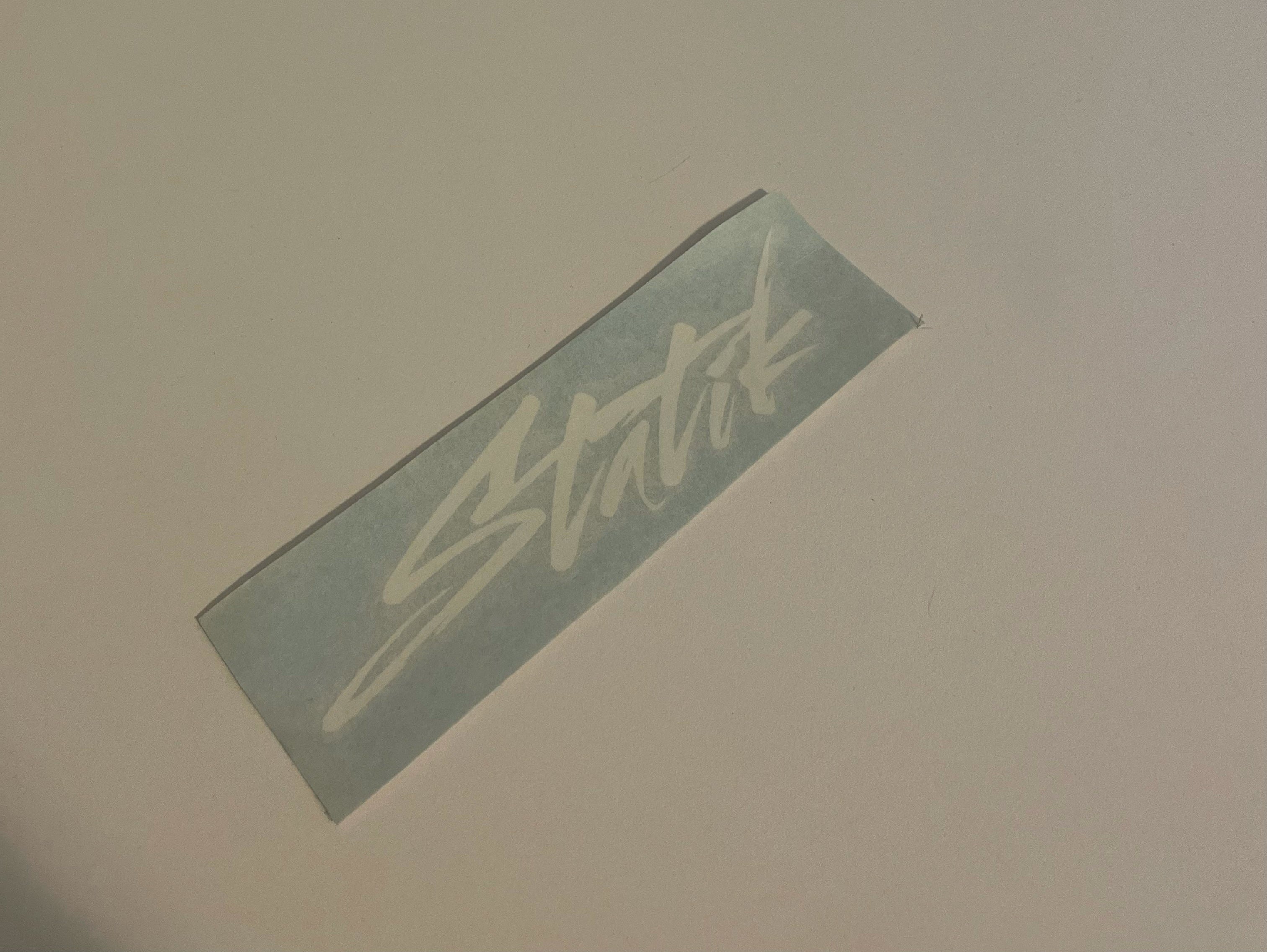 Small White Statik Decal – statikstore